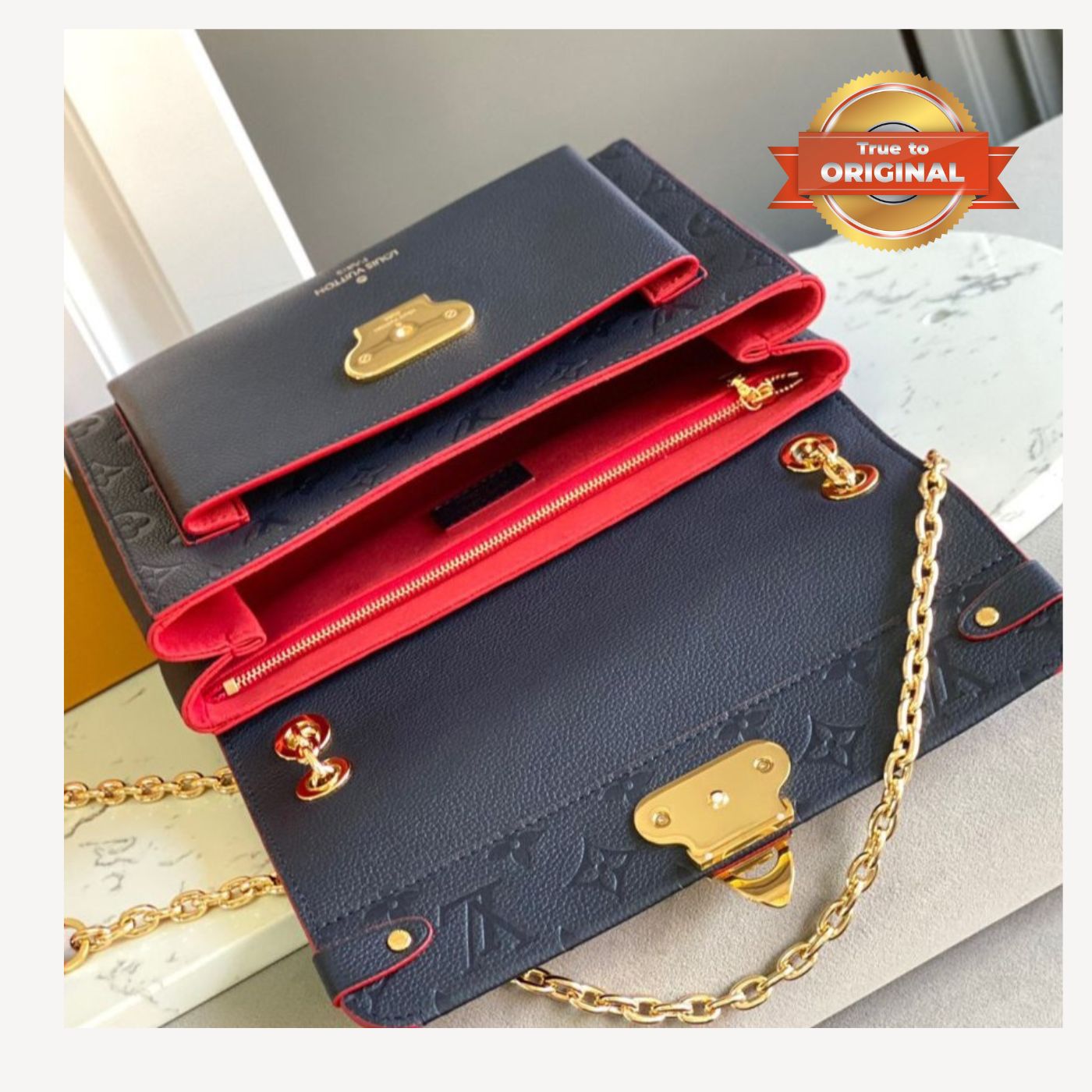 [True-to-ORIGINAL] Louis Vuitton Vavin MM Monogram Empreinte Navy Blue ...