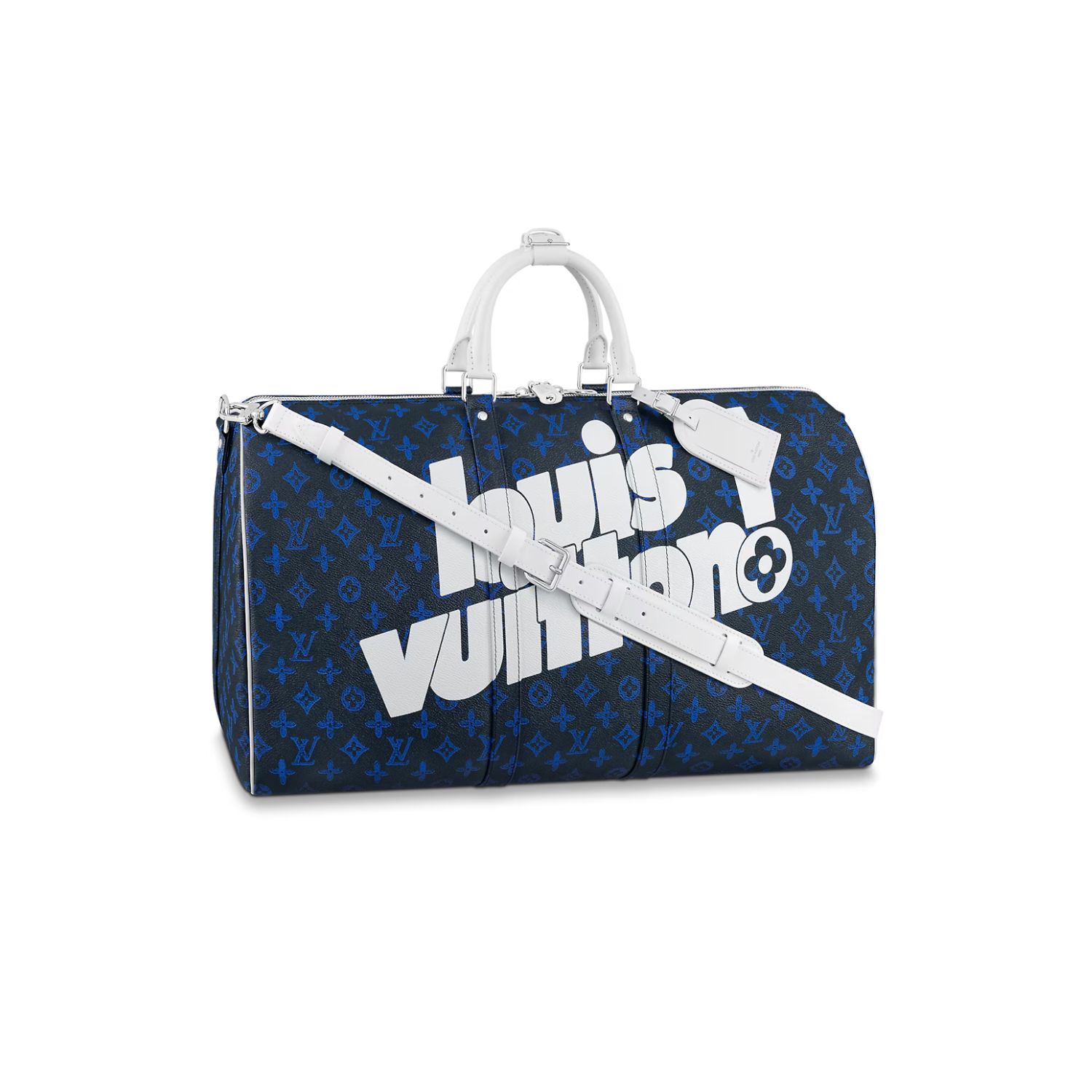 Louis Vuitton Keepall Bandoulière 55 Bag Blue For Men 21,7in/55cm ...