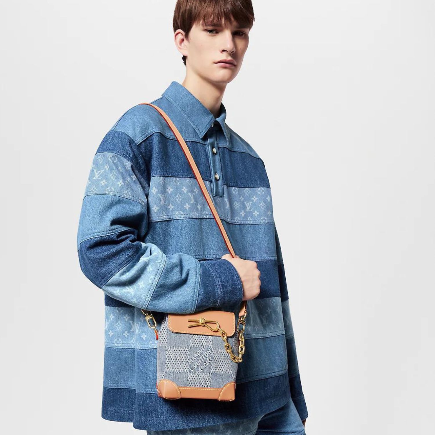 Louis Vuitton Nano Steamer Denim For Men 15cm/ 5.9in N40751 - Temafes