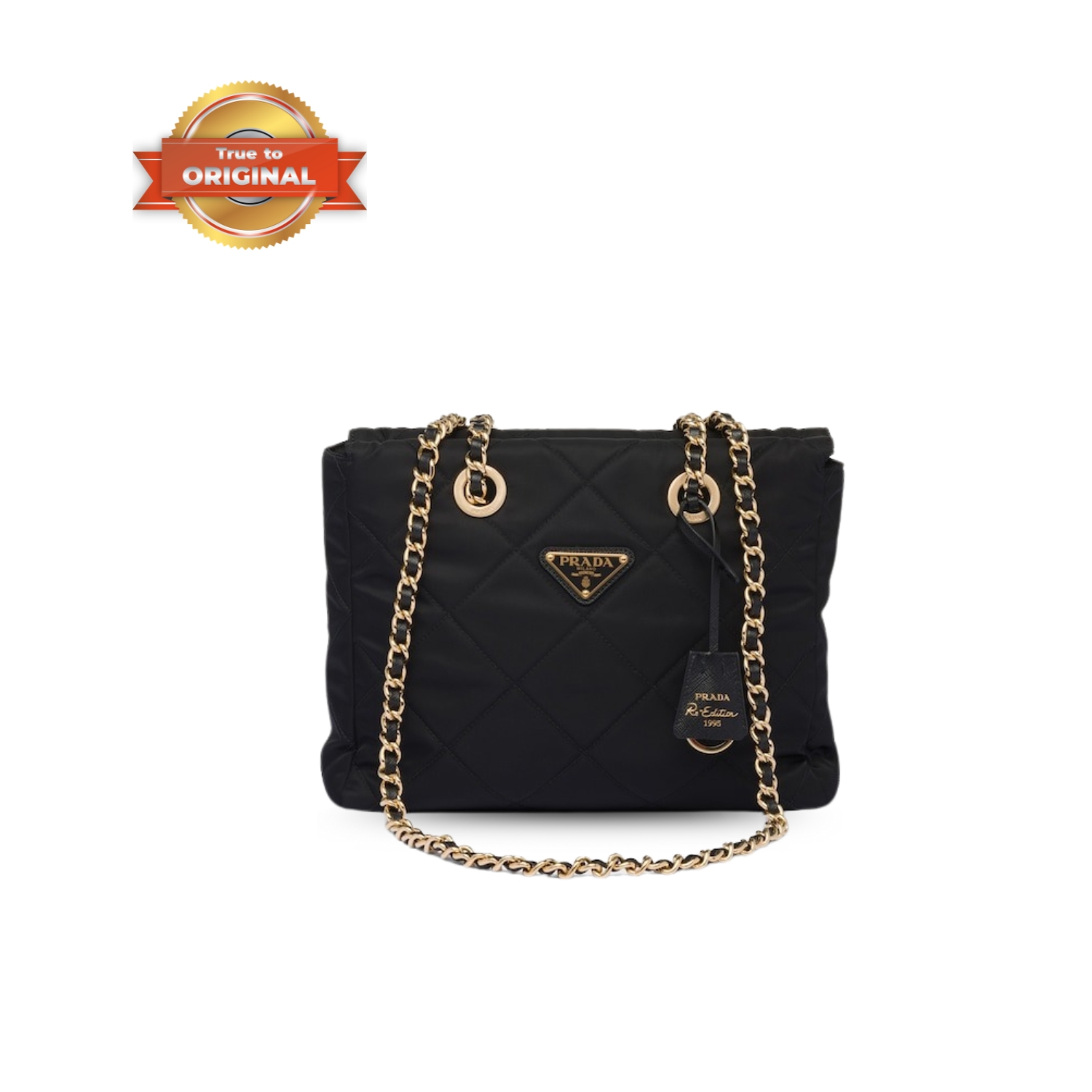 [True-to-ORIGINAL] Prada Re-Edition 1995 Chaîne Re-Nylon Tote Bag Black ...
