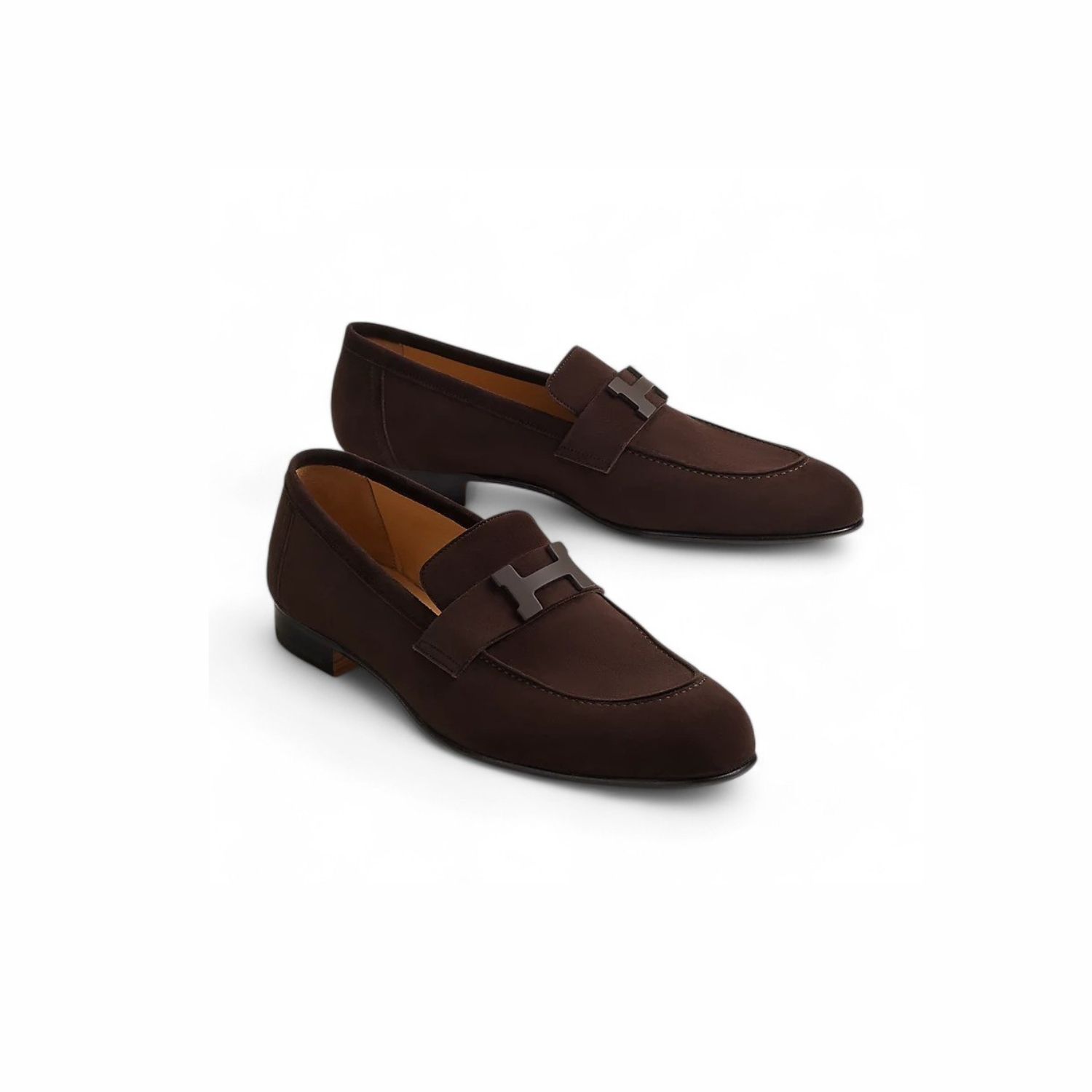 Hermes Paris Loafer Marron Ebene For Men H192437ZAME405 - Temafes