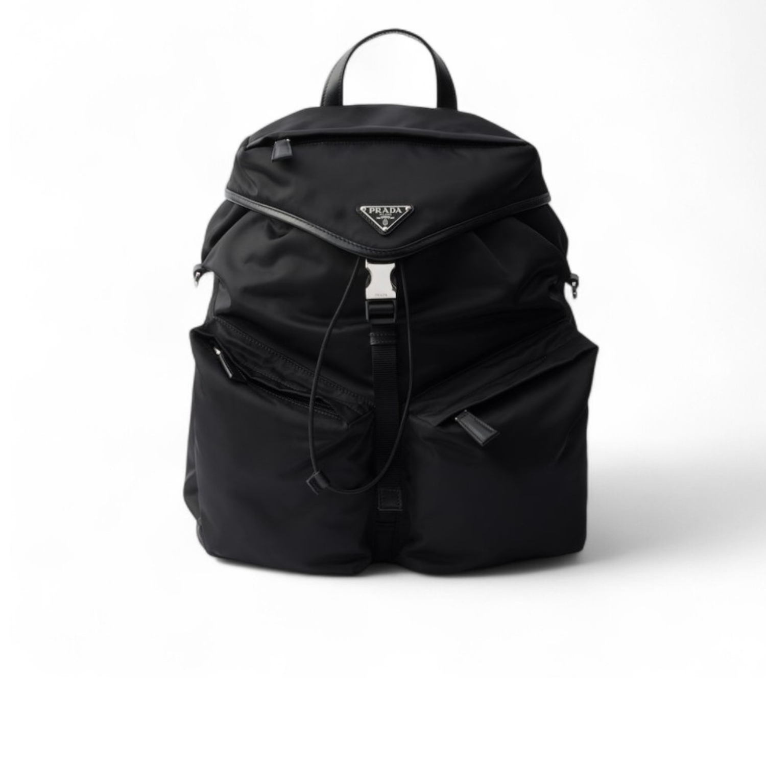 Prada Re-Nylon And Leather Backpack Black For Men 11.8in/30cm 2VZ108 ...
