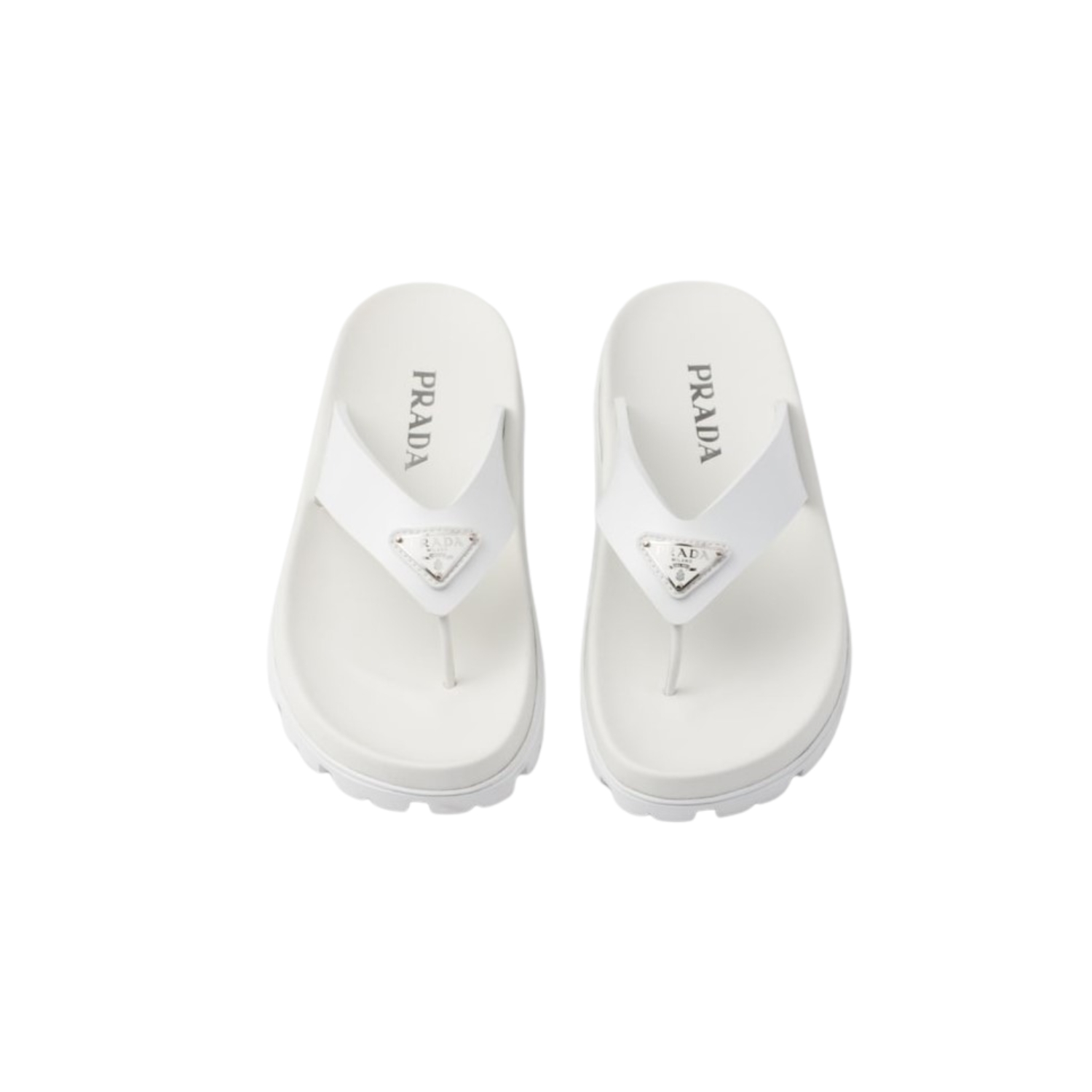 Prada Rubber Thong Sandal White For Men - 1Y420N_3LKK_F0009_F_020 - TEMAFES