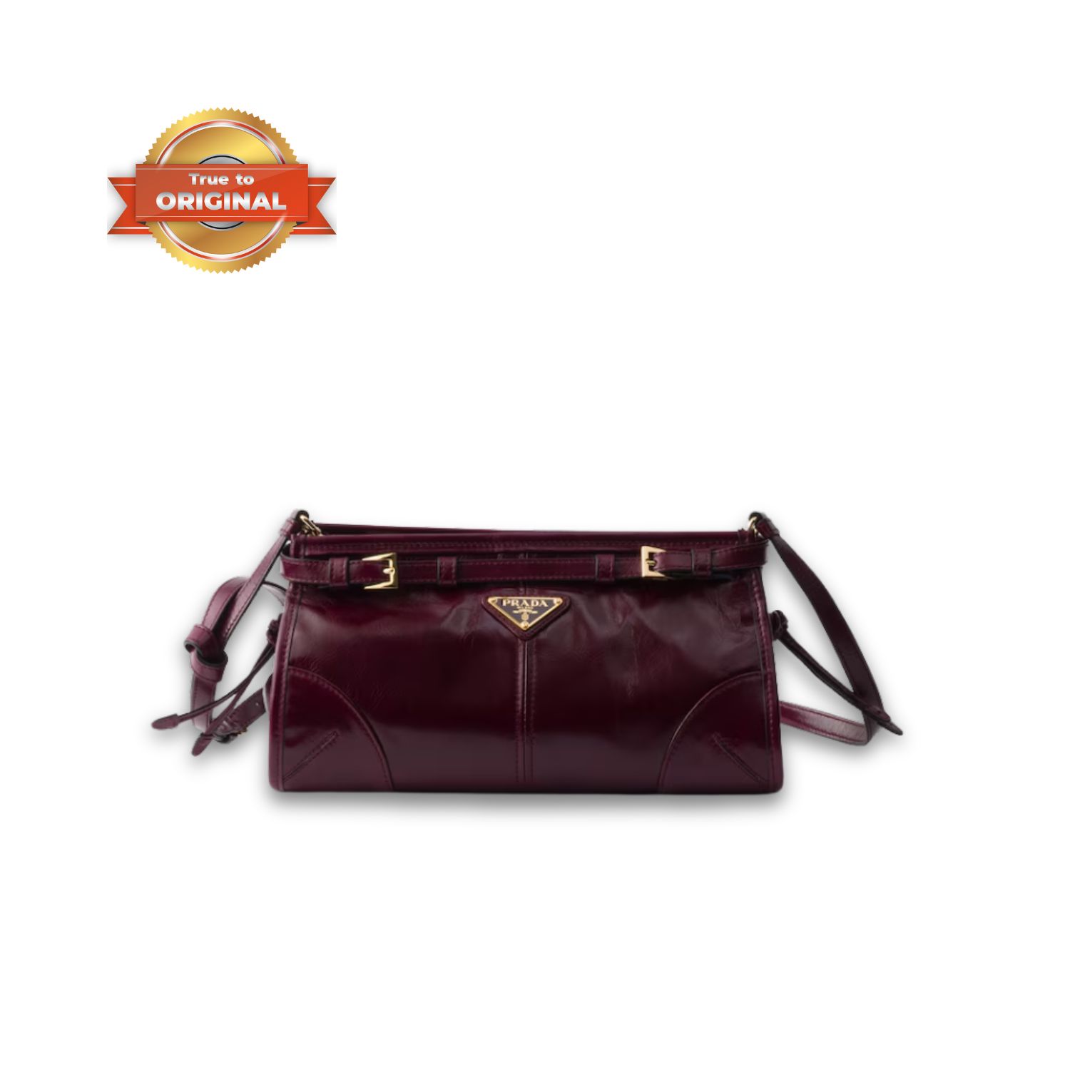 [True-to-ORIGINAL] Prada Bonnie Small Shoulder Bag Burgundy 26cm/10in ...