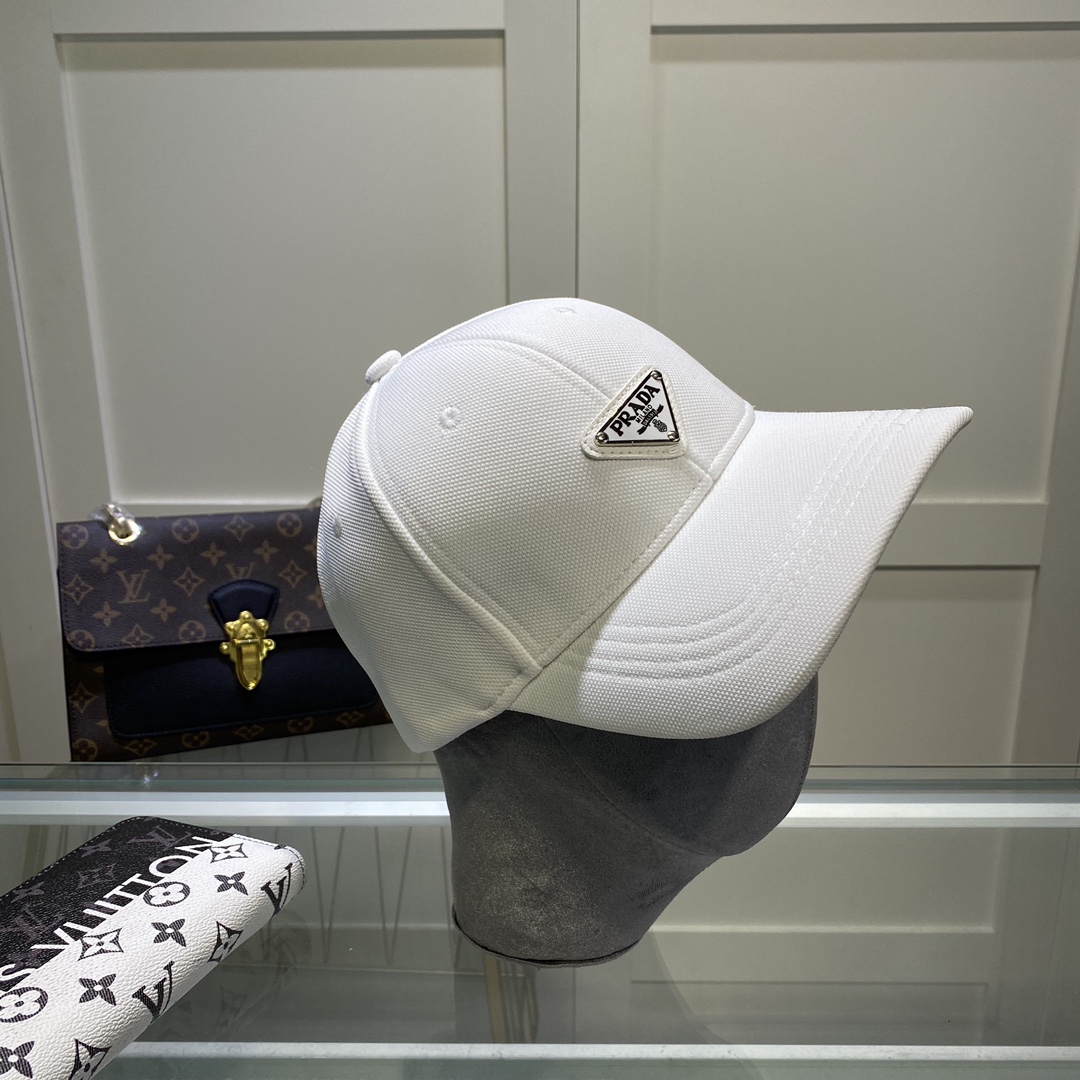 Prada Drill Baseball Cap White Prada Cap - TEMAFES