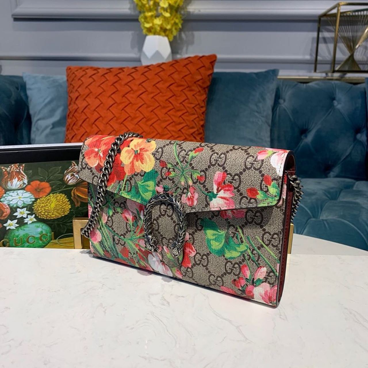 Gucci Floral WOC Dionysus Shoulder Bag Burgundy - Temafes