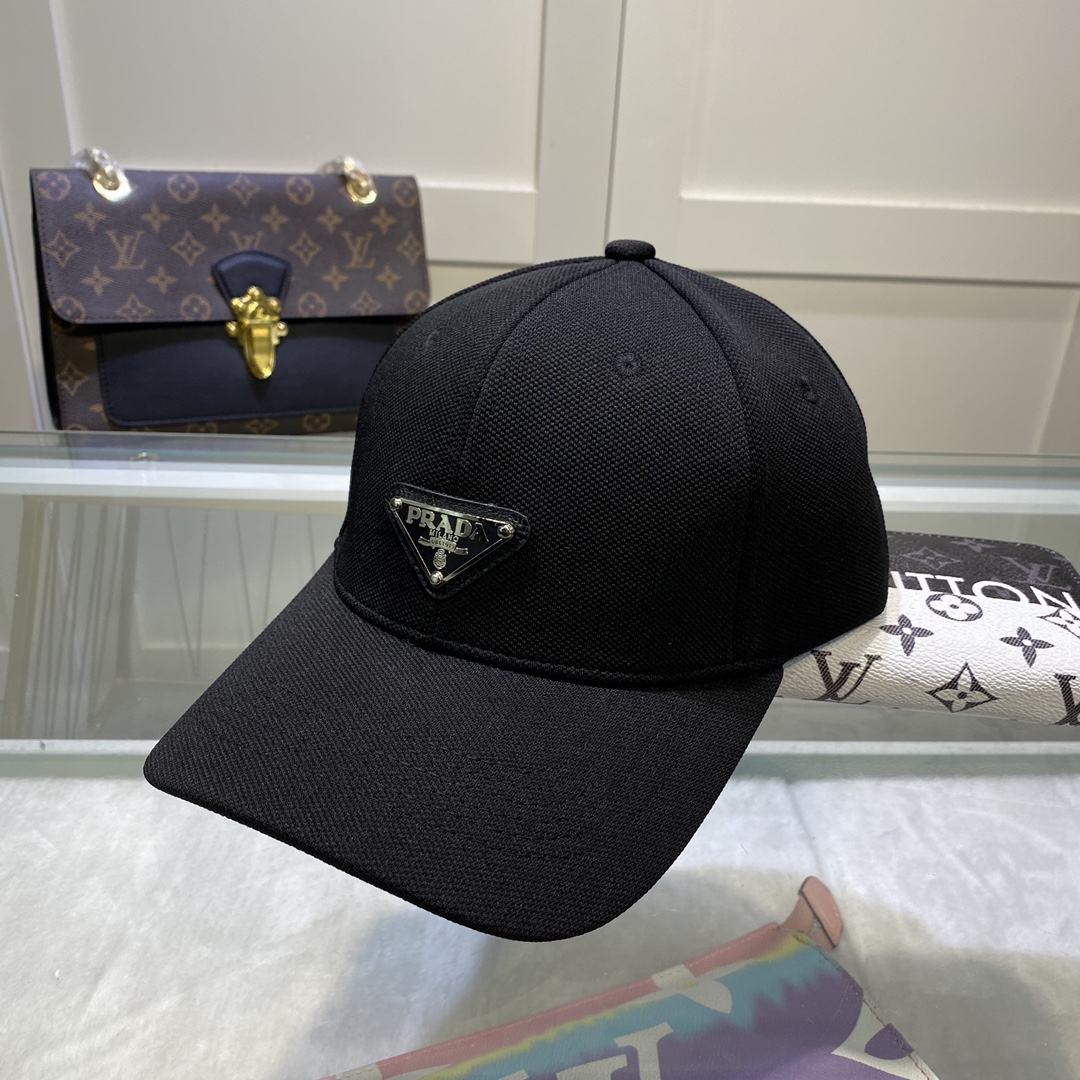 Prada Drill Baseball Cap Black Prada Cap - TEMAFES