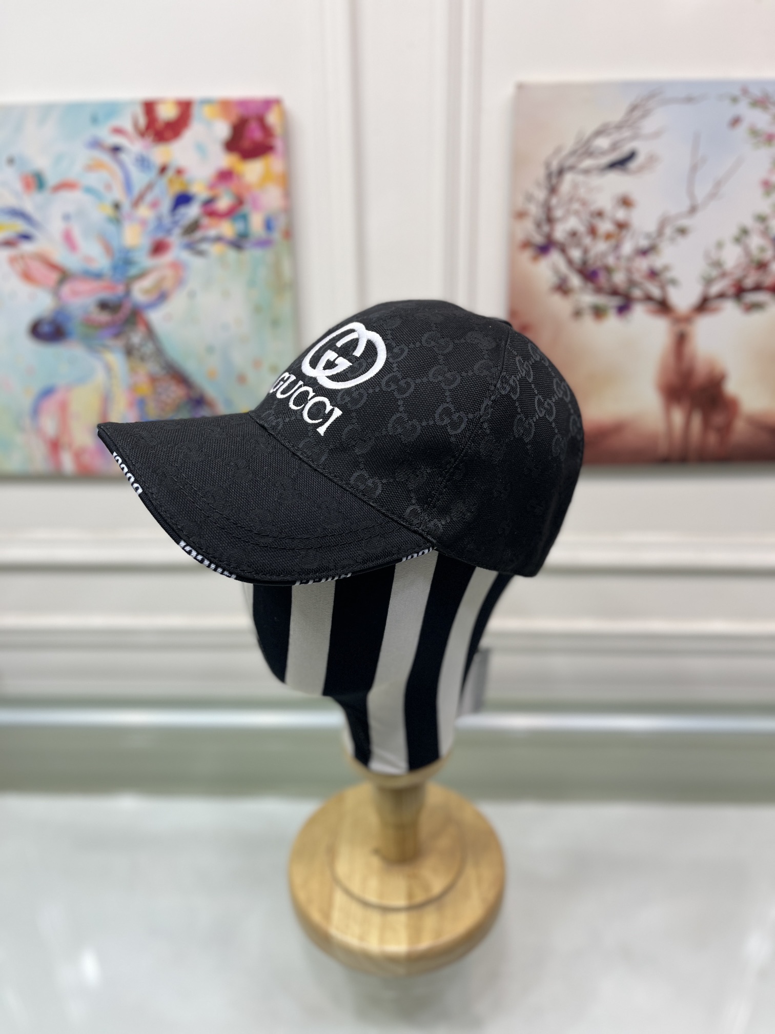 Gucci Canvas Baseball Hat Black GG Hat - Temafes
