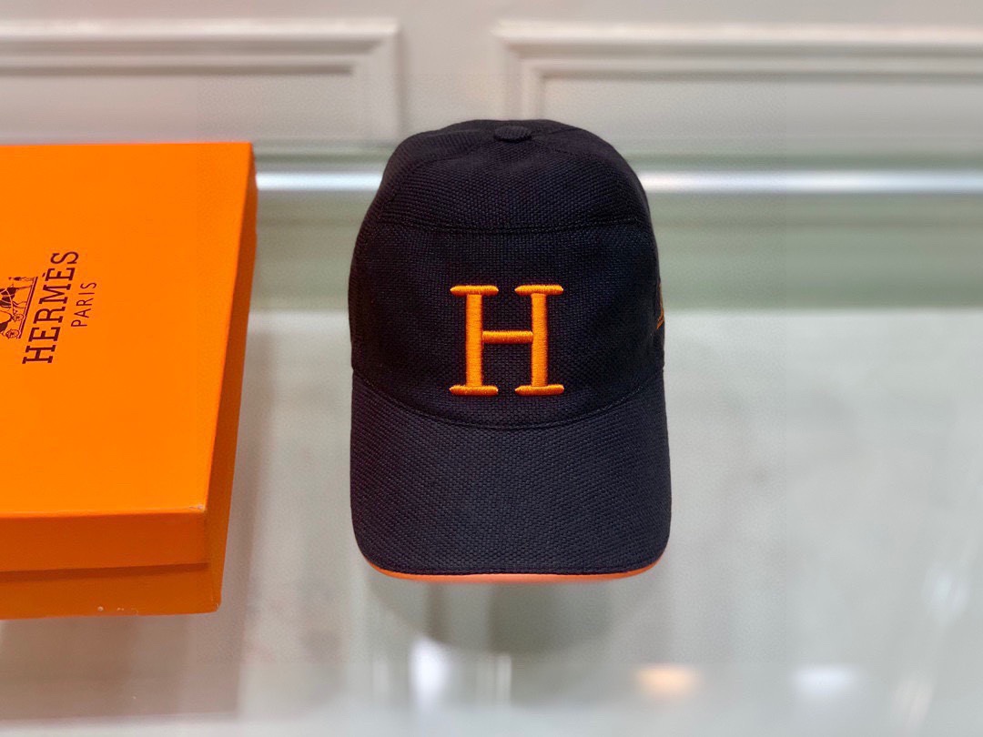 Hermes Davis H Primavera Cap Black Hermes Cap - Temafes