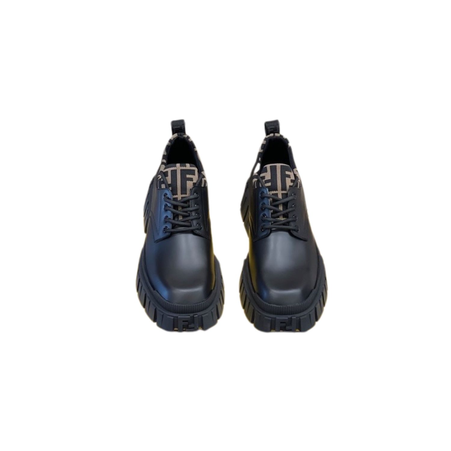 Fendi FD Fendi Force Lace-Ups Boots Black And Brown For Men - TEMAFES