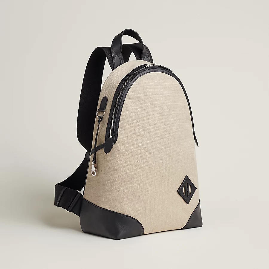 Hermes Hermès Allback Backpack Bag Ficelle/Noir For Men 30cm/11.8in ...