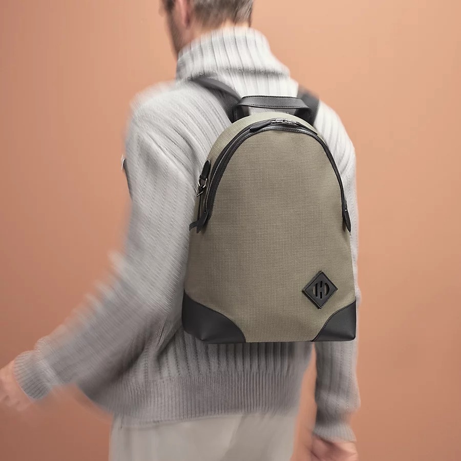 Hermes Hermès Allback Backpack Bag Ficelle/Noir For Men 30cm/11.8in ...