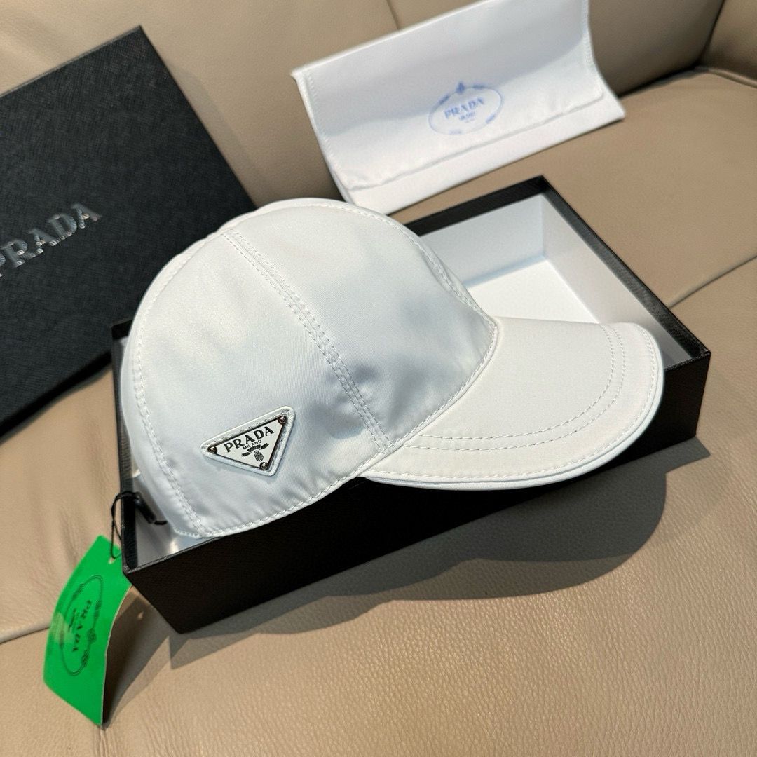 Prada Re-Nylon Baseball Cap White Prada Cap 1HC274_2DMI_F0009 - Temafes