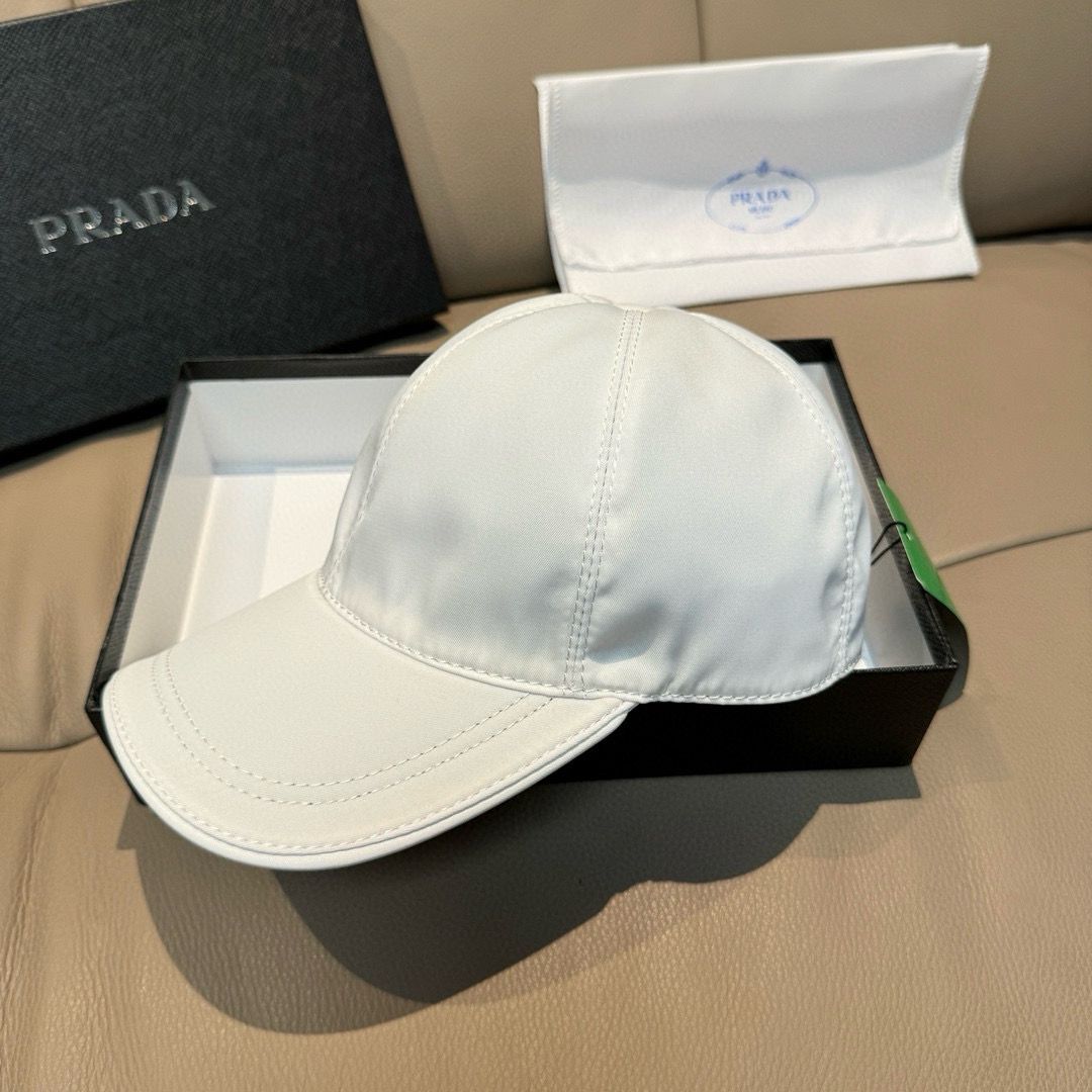 Prada Re-Nylon Baseball Cap White Prada Cap 1HC274_2DMI_F0009 - Temafes