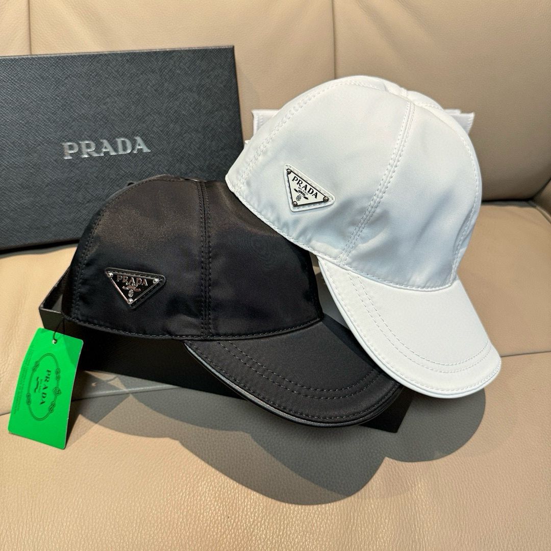Prada Re-Nylon Baseball Cap White Prada Cap 1HC274_2DMI_F0009 - Temafes
