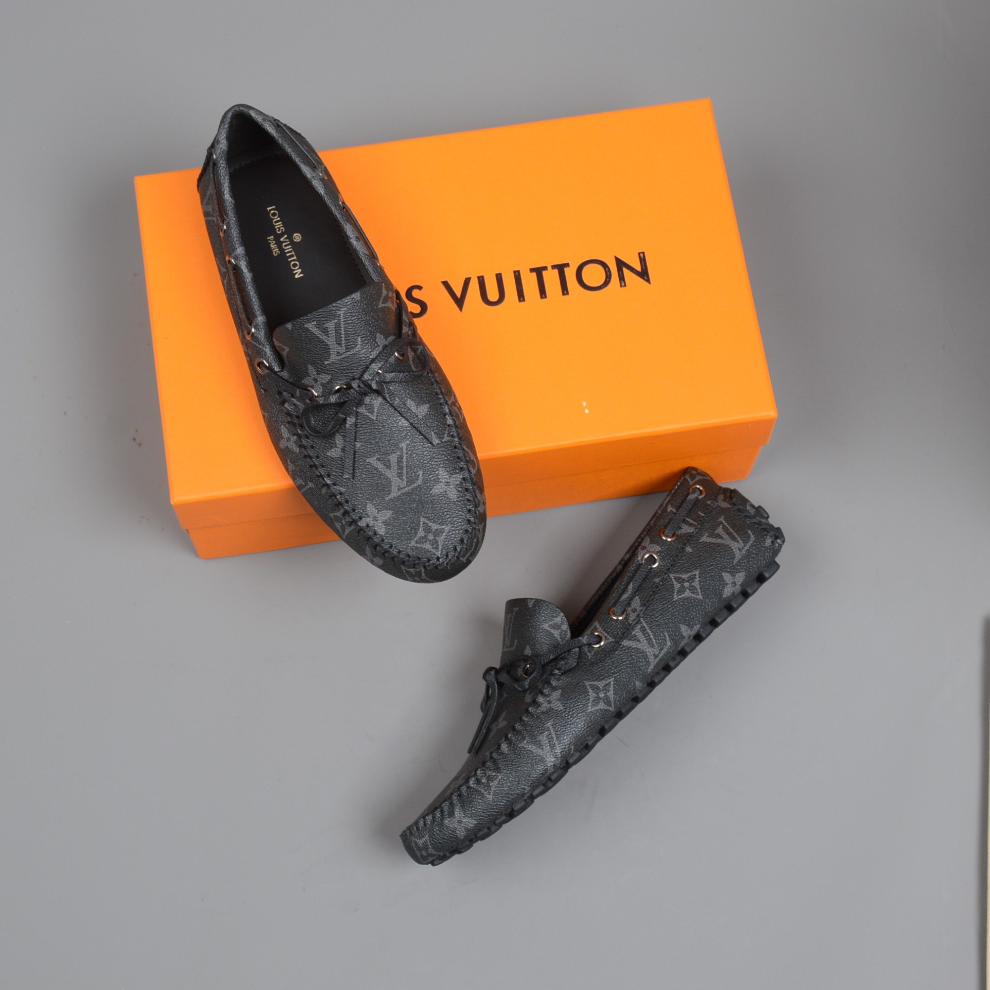 Moccasin Monte Monogram Black For Men - Temafes