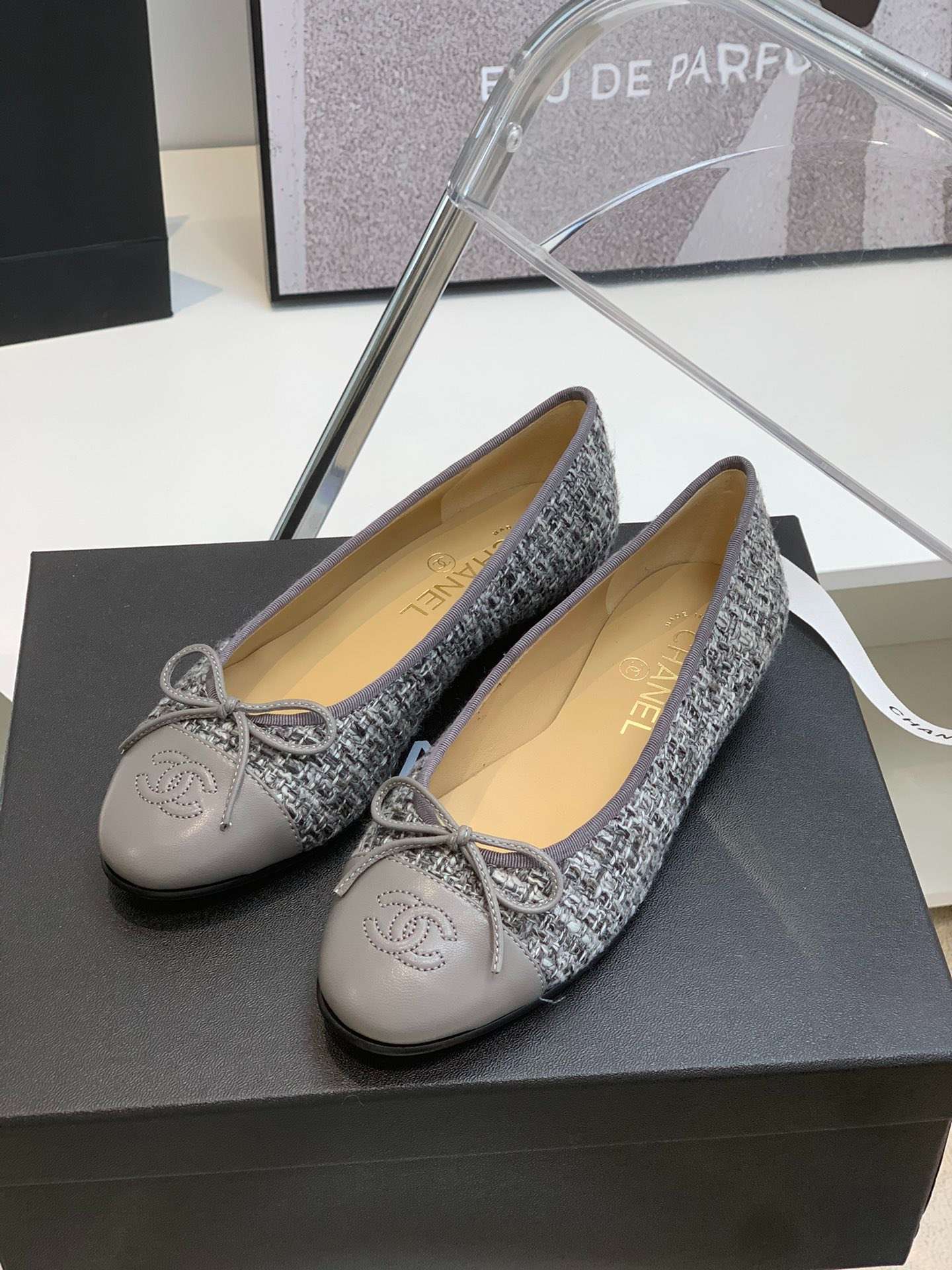 Chanel Ballet Flats Grey For Women - Temafes