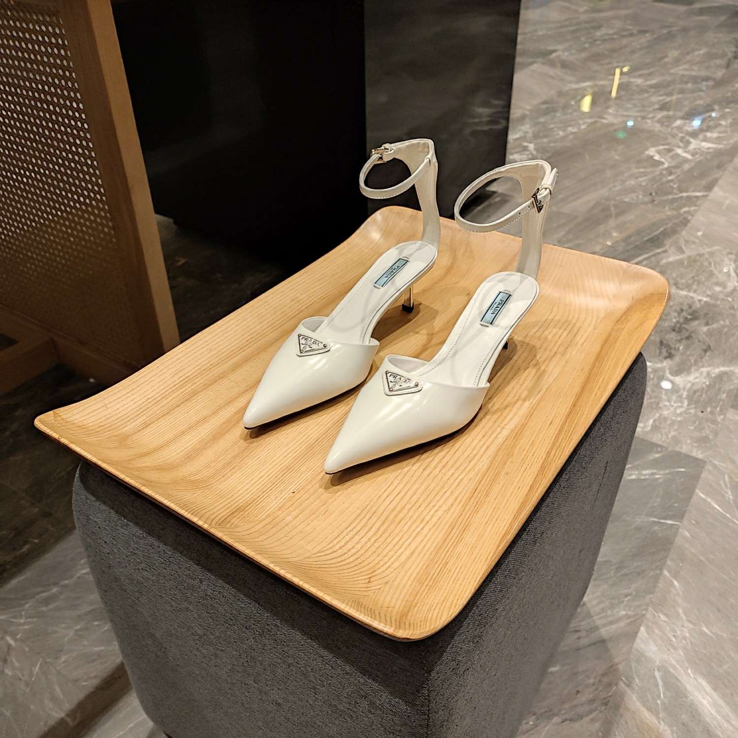Prada Hilda Pumps White For Women - TEMAFES