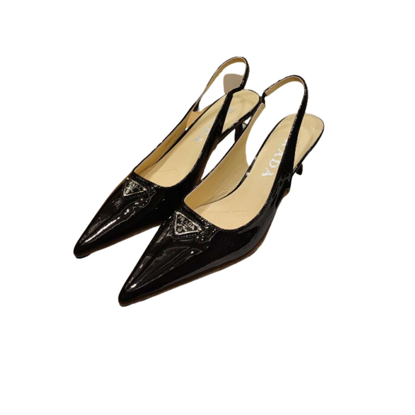 Prada Slingback Spike Pumps Black For Women - TEMAFES