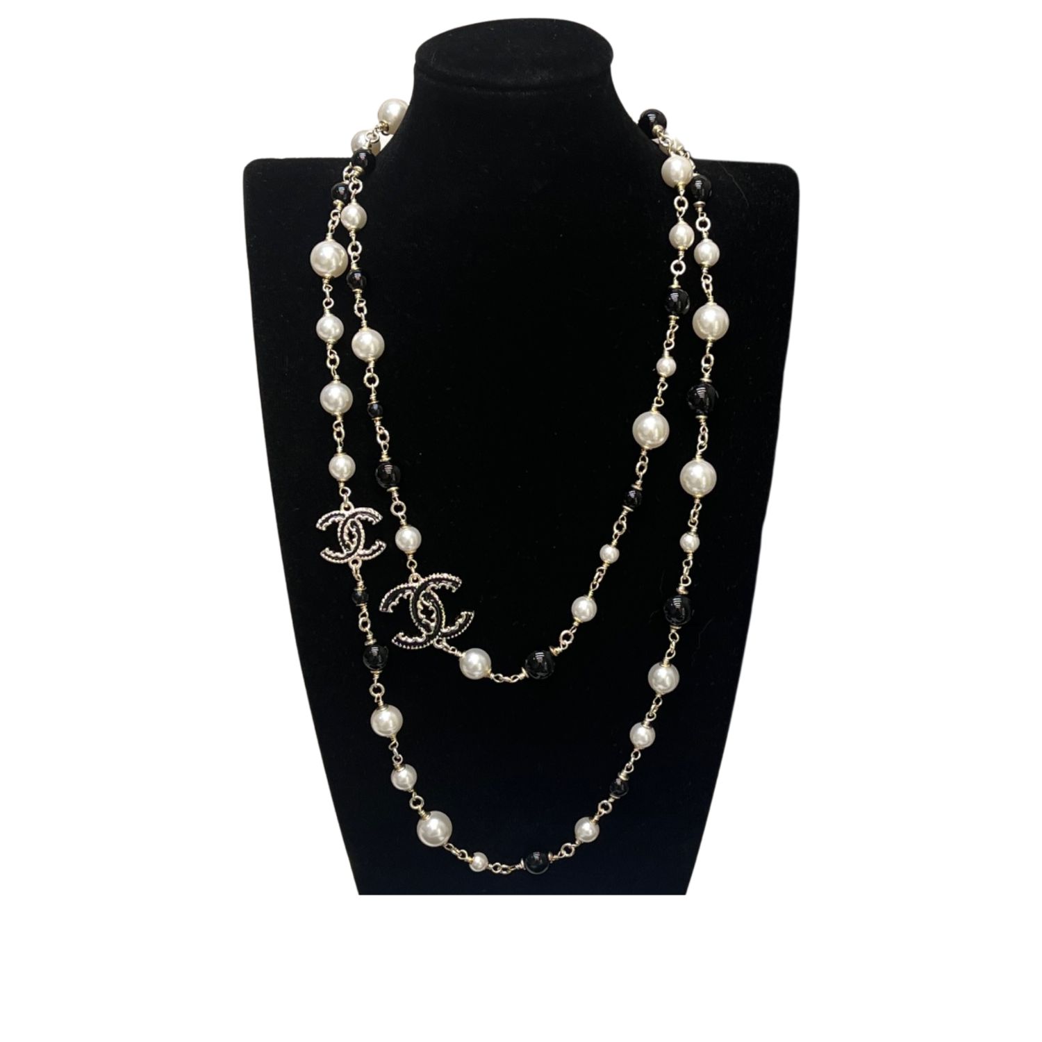 Chanel Pearl Necklace Gold For Women - Temafes