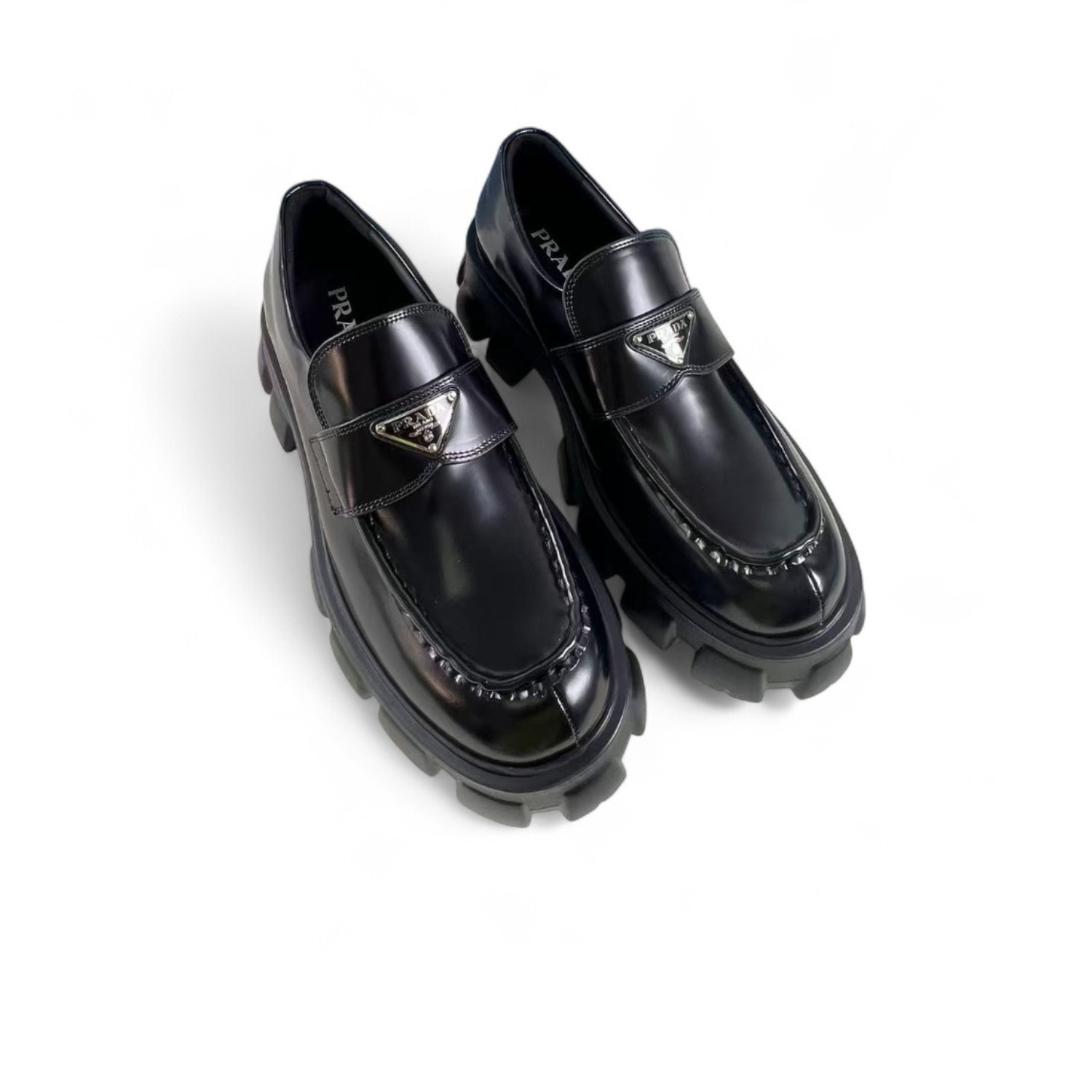 Prada Monolith Brushed Loafers Black, Men’s Shoes 2.4in/60mm - TEMAFES