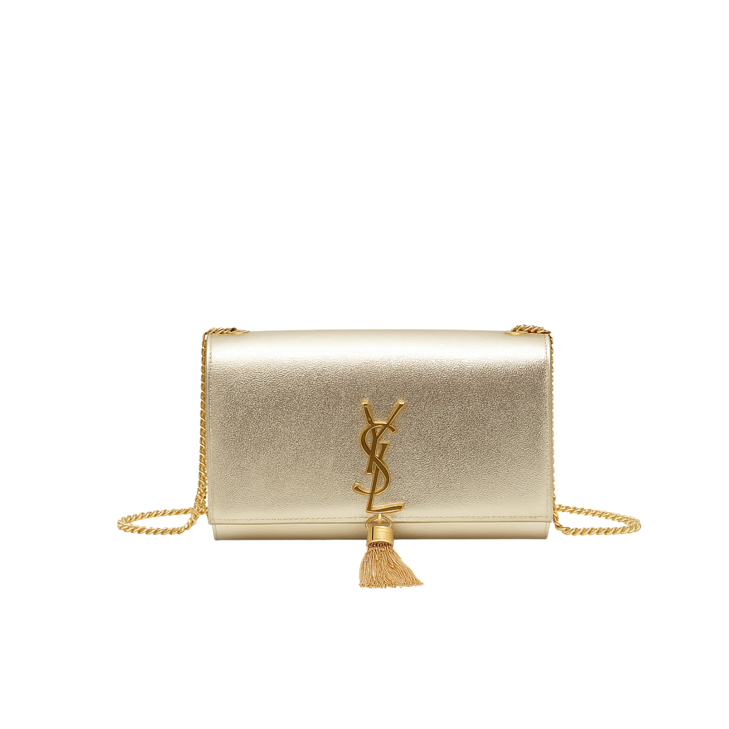 Saint Laurent Kate Chain Wallet With Tassel Yellow Copper For Women 10 ...