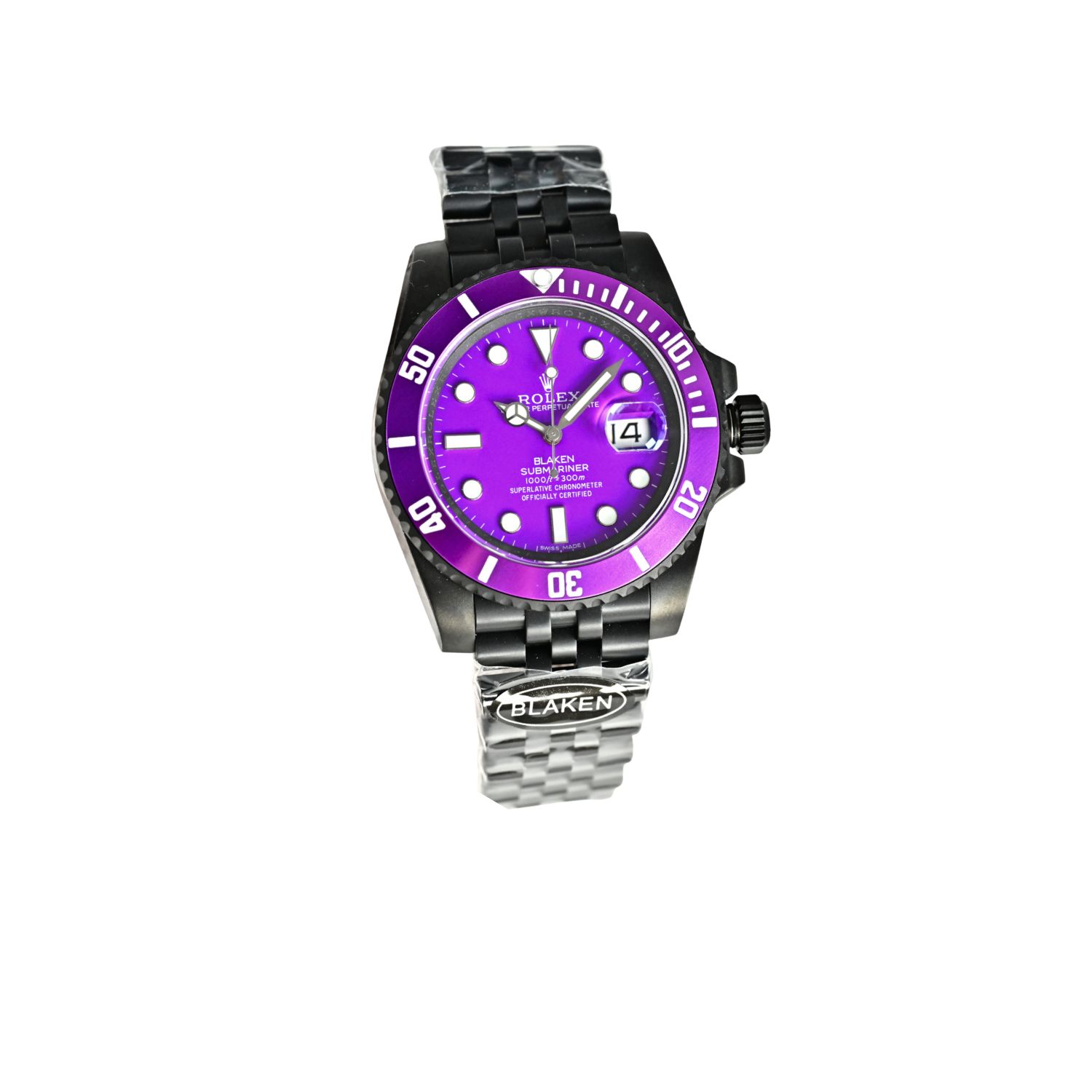 Rolex Watch Blaken Daytona Submariner Purple Dial And Bezel Edition ...