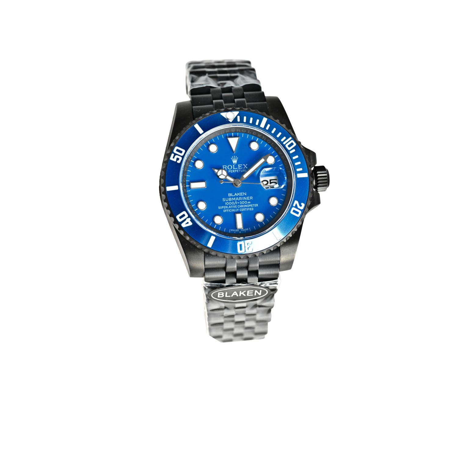 Rolex Watch Blaken Daytona Submariner Blue Dial & Blue Bezel Edition ...