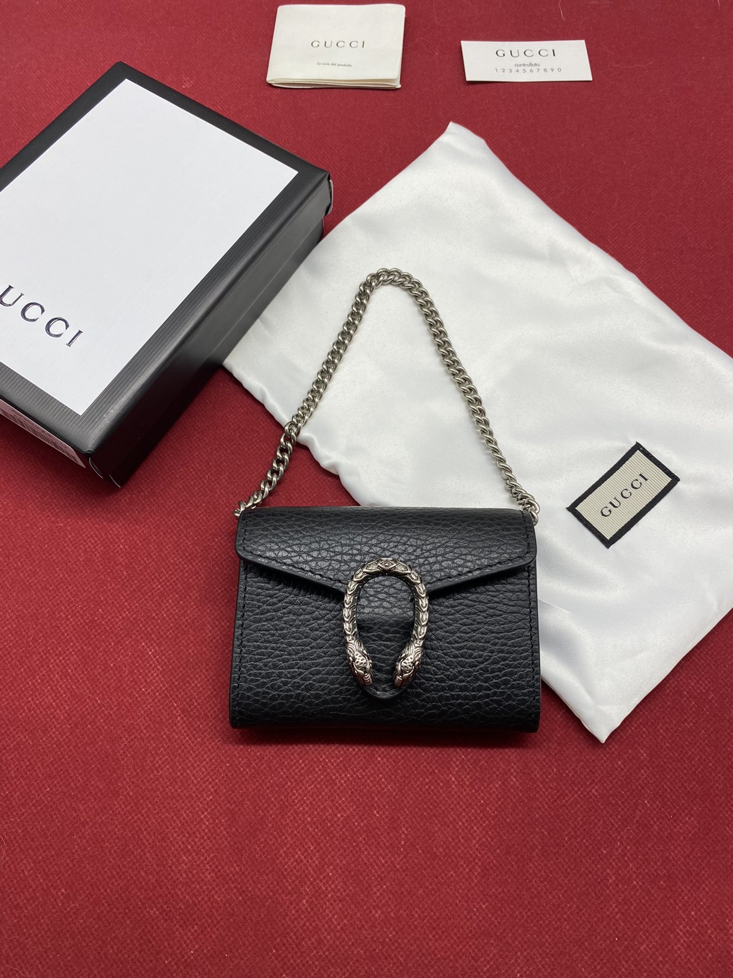 Gucci Dionysus Black Chain Super Mini Bags For Women 11cm/4.3 GC - TEMAFES
