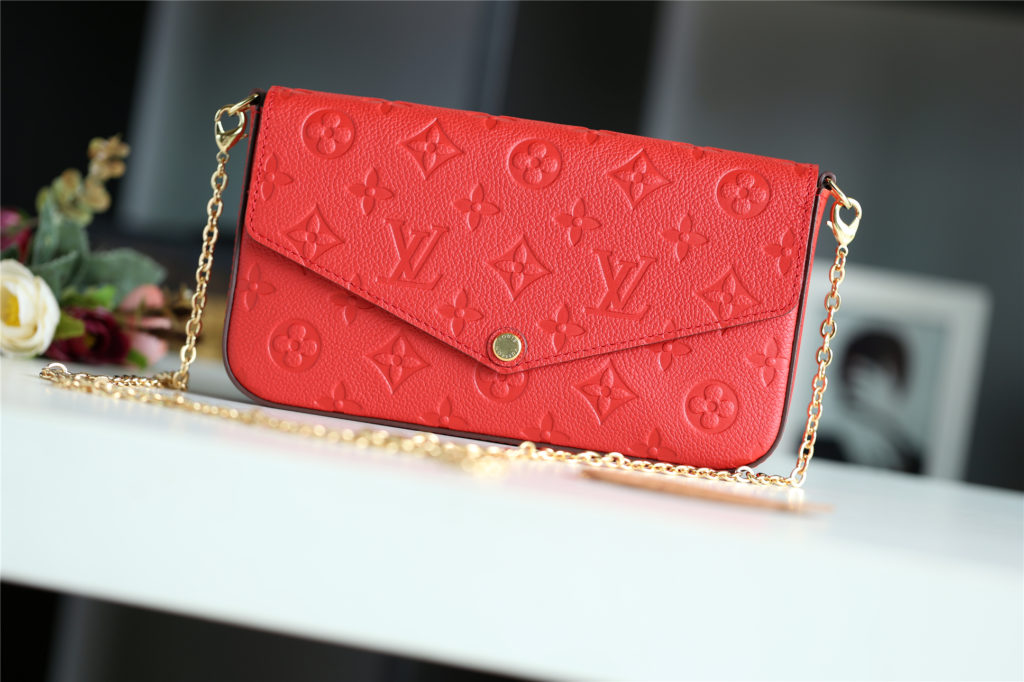 Louis Vuitton Pochette Felicie Monogram Empreinte Red For Women, Women ...